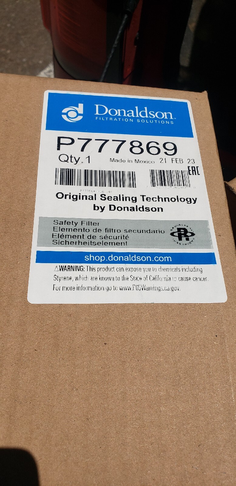 DONALDSON P777869 - Air filter cross reference