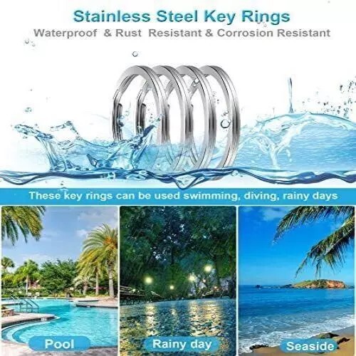 Key Rings Stainless Steel Assortment Heavy Duty Split Key Ring Loops in ...