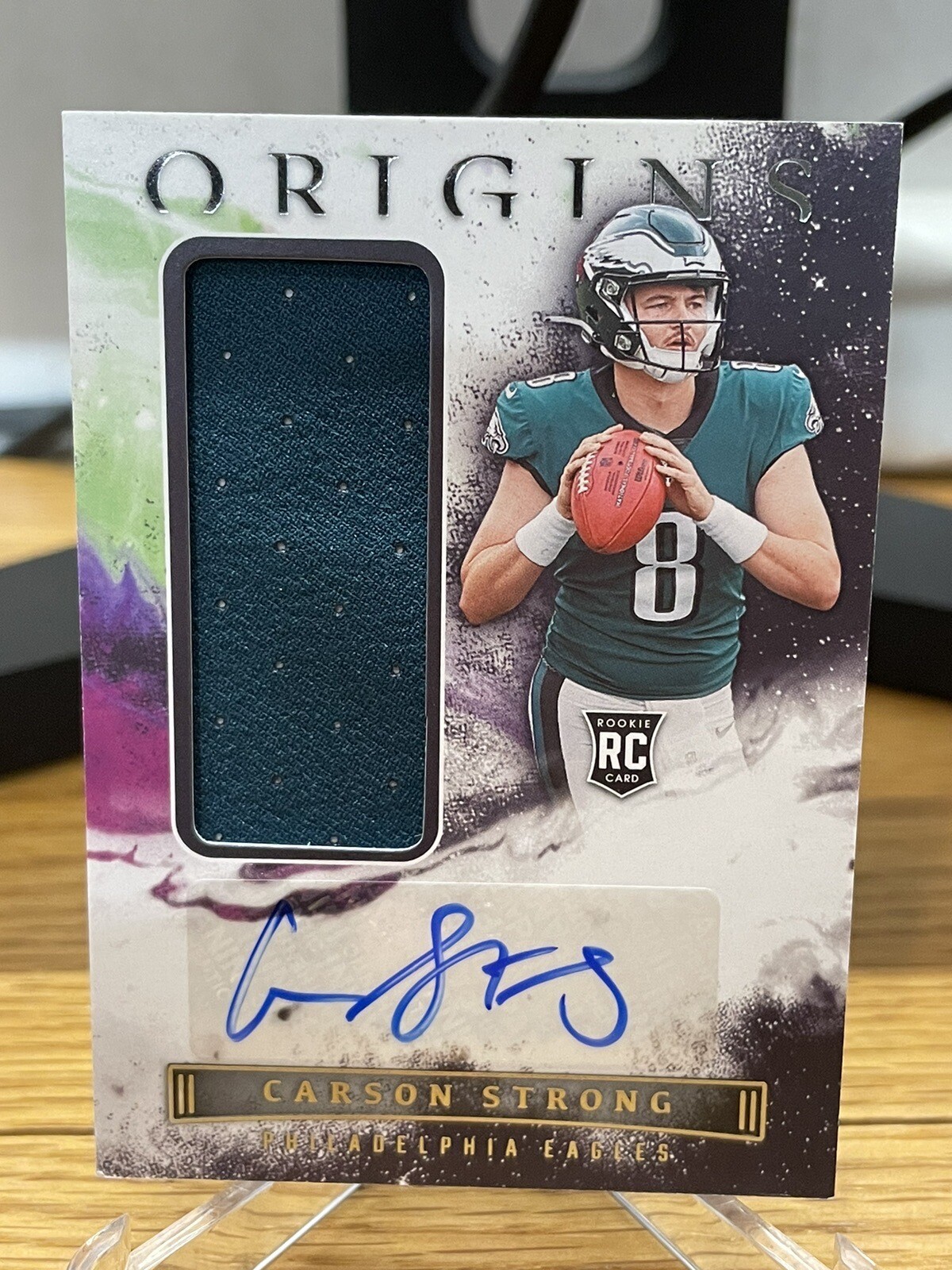 2022 Origins Carson Strong Rookie Patch Auto RPA No. 153 - Eagles | eBay