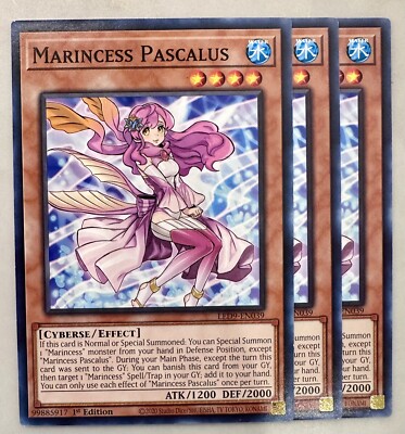 Yugioh! 3x Marincess Pascalus LED9-EN039 Common - 1st ed NM | eBay