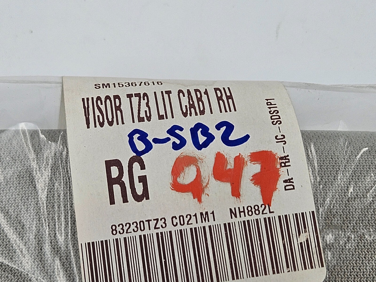 2015-2020 Acura TLX Passenger Sun Visor Dual Light NH882L Gray Canadian ...