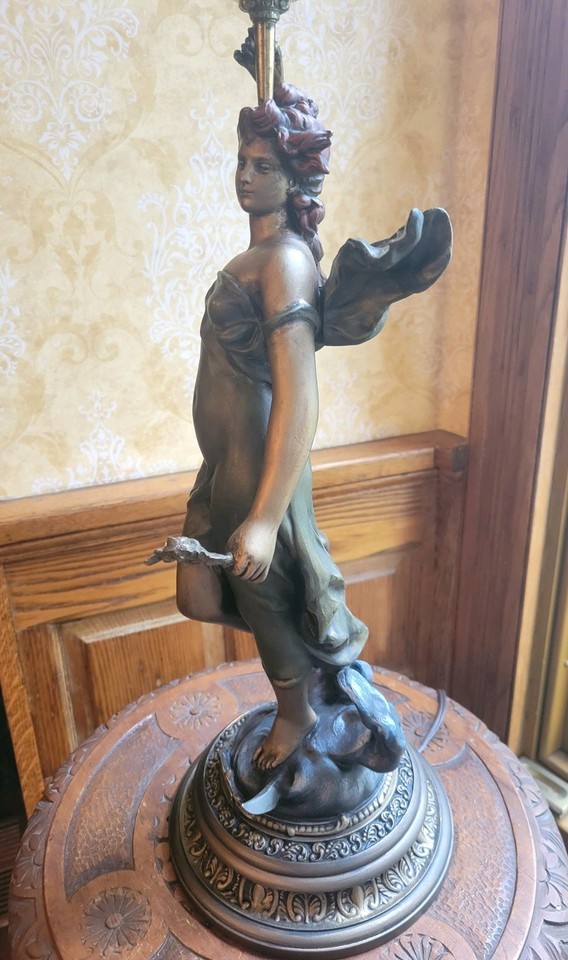 Goddess Diana Figural Lady Spelter Newel Lamp originally gas | eBay