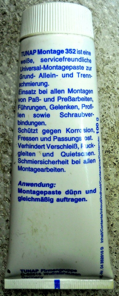 NEW TUNAP 352 AUTOMOBILE ASSEMBLY PASTE GREASE, 100 gram, Made in ...