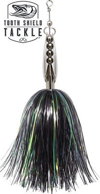 Tooth Shield Tackle 308 Musky Bucktail Muskie Inline Spinner (Black ...