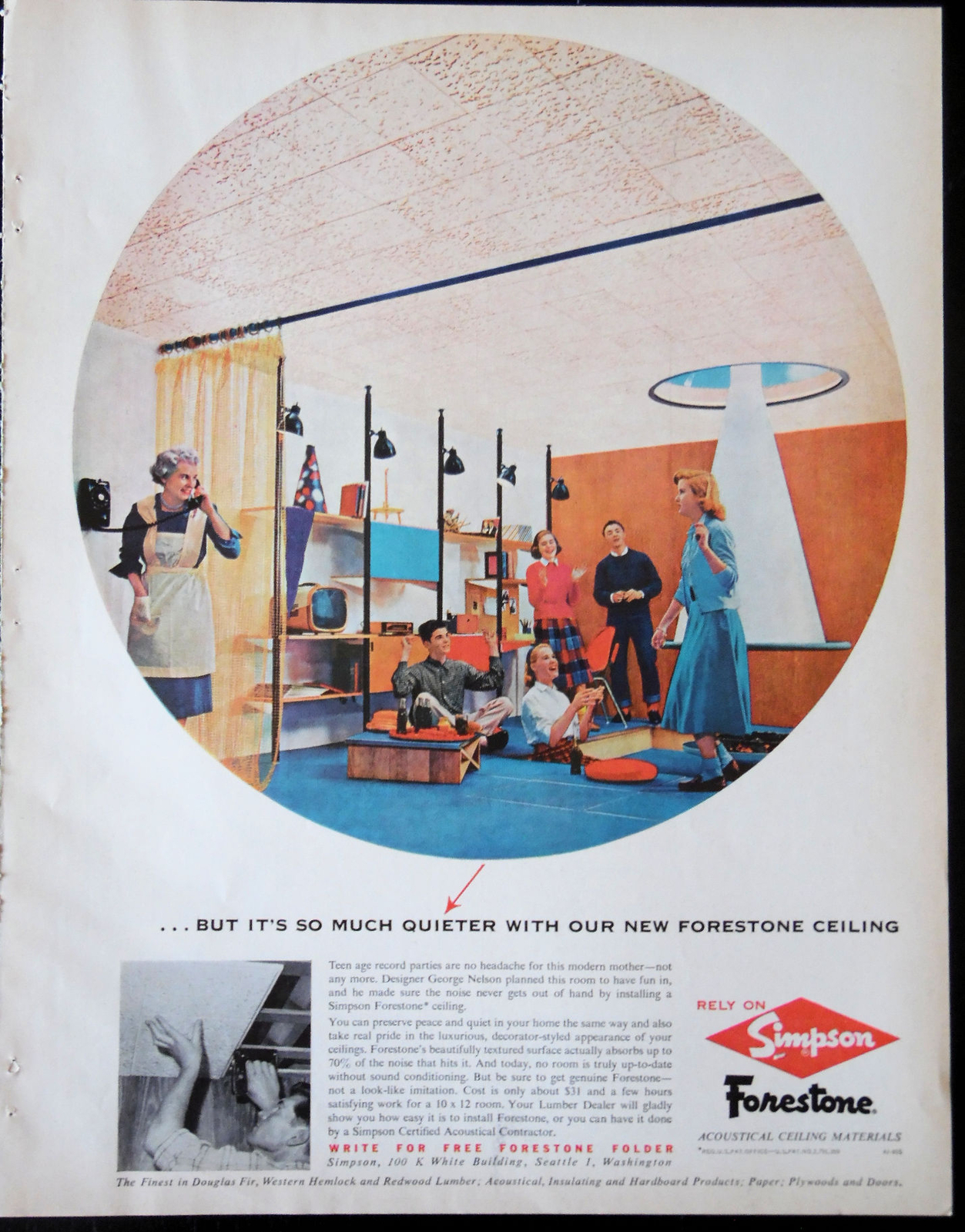 Vintage Simpson Ceiling Materials Ad October 1958 Better Homes & Garden ...