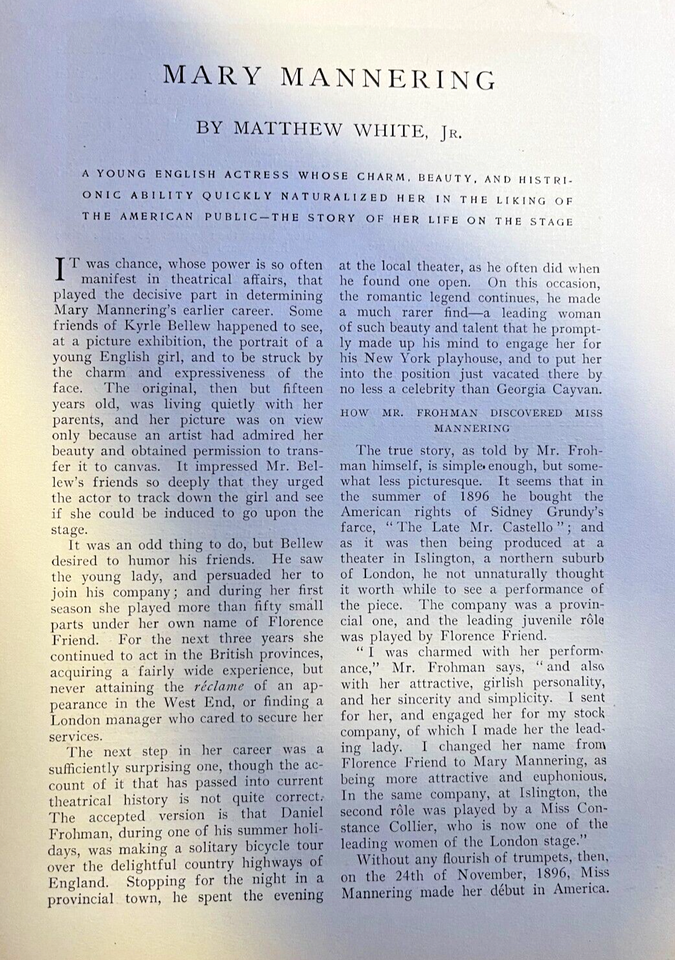 1906 Actress Mary Mannering | eBay