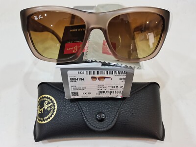BNIB RAY-BAN ITALY RB4194 6032/85 WAYFARER BROWN DEMI/BROWN GRAD 53[]17 ...