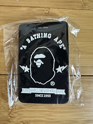 Bape Ape Logo Bogo Black Classic Credit ID Card Holder Gift Tag Rings ...