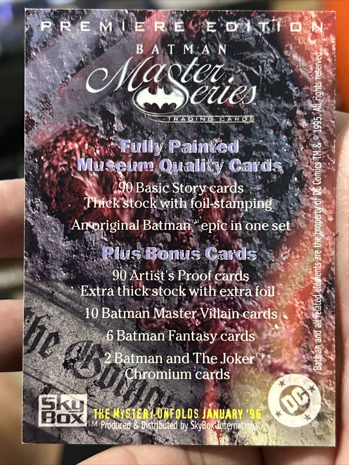 1995 Skybox Premiere Edition Batman Master Series Joker PROMO Trading ...