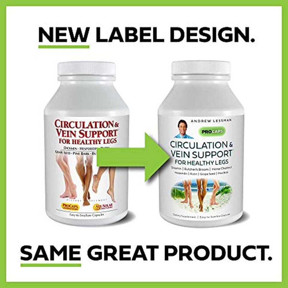 Andrew Lessman Circulation & Vein Support for Healthy Legs 60 Capsules ...