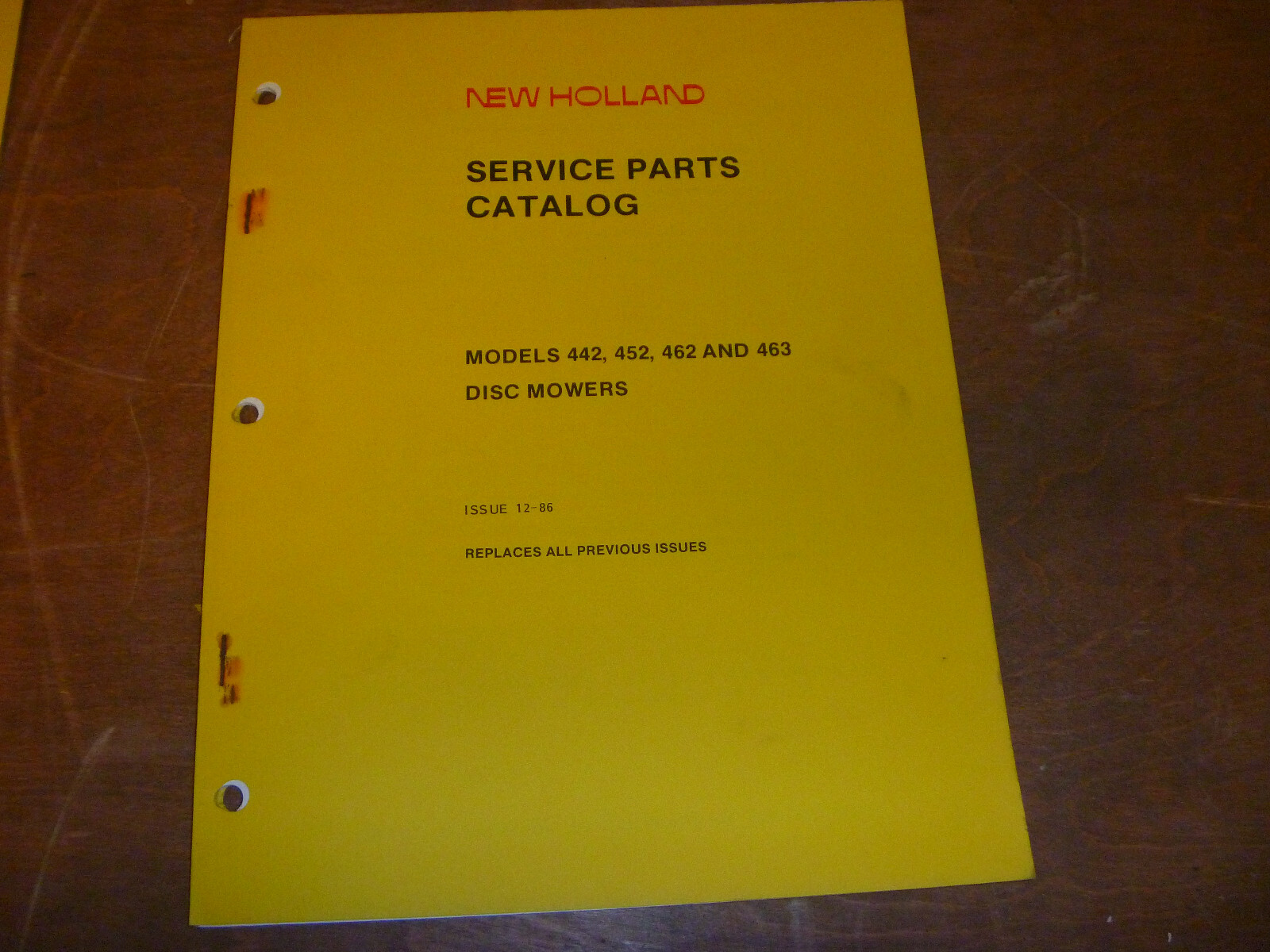 New Holland 442 452 462 463 Disc Mowers Shop Service Repair Parts ...