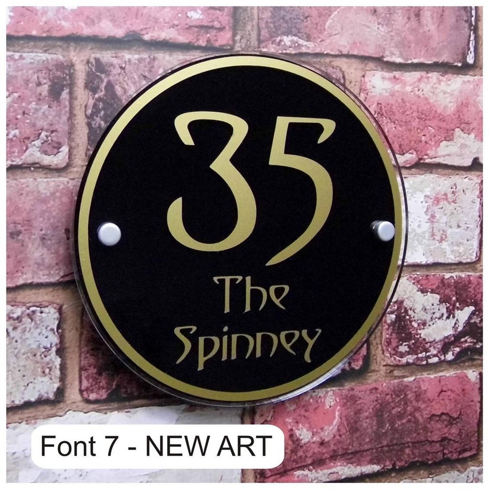 Personalised House Sign Door Number Street Address Plaque Modern Glass ...