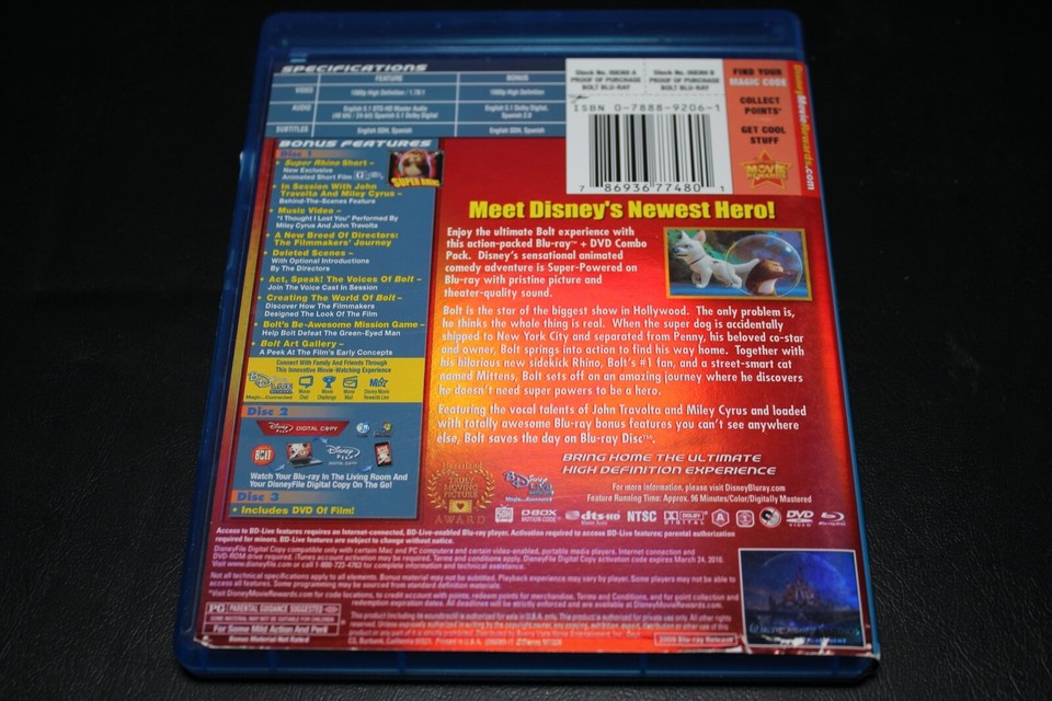 Bolt (Blu-ray Disc, 2009) 3 Disc Set 786936774801| eBay