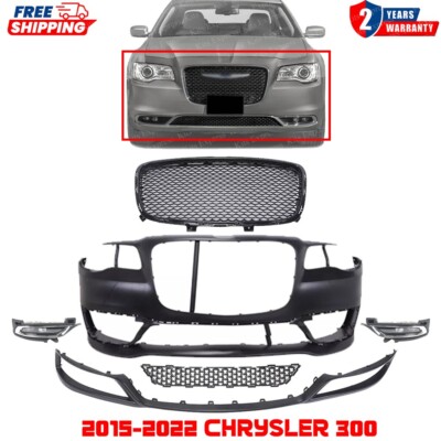 Front Bumper Primed & Grille Assembly Kit For 2015-2022 Chrysler 300 | eBay