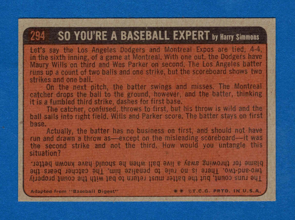1972 TOPPS #294 DANNY FRISELLA NEW YORK METS IN ACTION CARD -- EX MINT ...