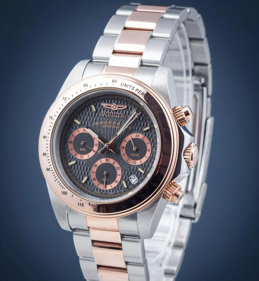 Invicta Men's Speedway 40mm Chronograph Grey Dial Two Tone Stainless ...