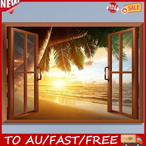 Full Round Drill Diamond Window View Sunrise Picture of Rhinestone ...