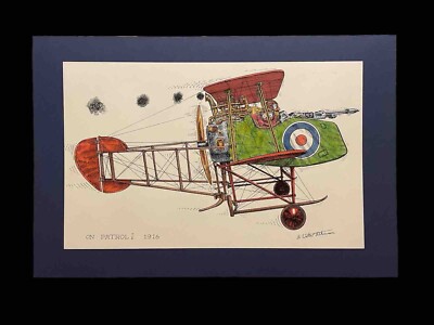 WW1 Atkinson Ink drawing Airplane Ez Machine-gun Military | eBay