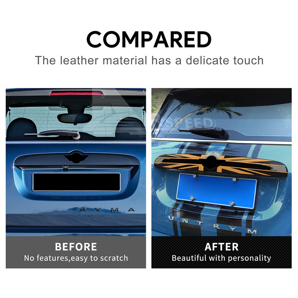 Car Tailgate Trunk Lid Cover Black Golden Union Jack for Mini Cooper ...