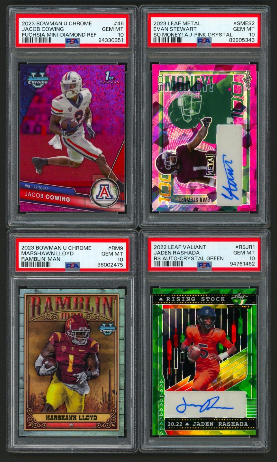 LOT OF 12 GRADED FOOTBALL SLABS NICO IAMALEAVA NICO COLLINS KAIDON ...