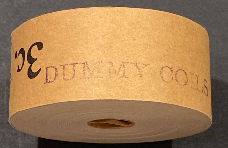 US TEST 3c “PRESIDENT/PREXY” DUMMY COIL ROLL OF 1000 STAMPS IN ORIG ...