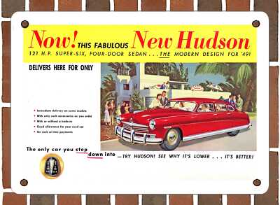 METAL SIGN - 1949 Hudson Super Six Four Door Sedan - 10x14 Inches | eBay
