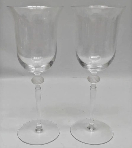 2 x Sasaki Crystal Isabelle Water/Wine Goblets Glasses 9 1/8” Frosted ...