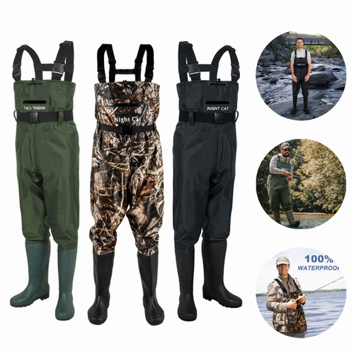Chest Waders PVC Pants with Boots Hunt Fishing Tackle Wading All Sizes ...