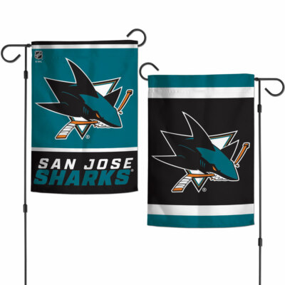 SAN JOSE SHARKS 2 SIDED GARDEN FLAG 12"X18" YARD BANNER NHL LICENSED | eBay