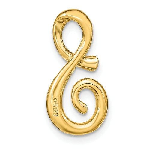 14k 14kt Yellow Gold Polished Letter S Initial Slide PENDANT | eBay