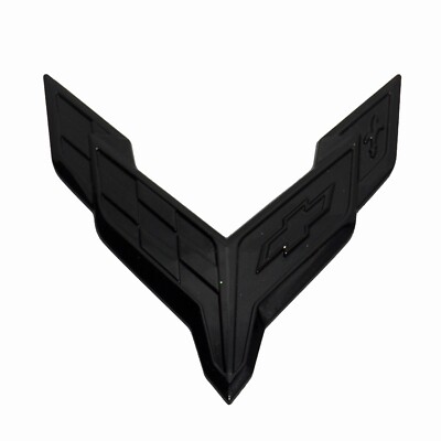 Fits 2020-2022 Corvette C8 Emblem Front Bumper Crossed Flag Badge Gloss ...