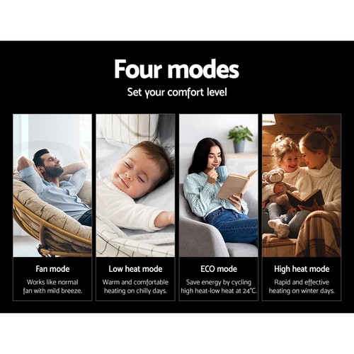 Devanti Ceramic Tower Heater Electric Portable Oscillating Remote ...