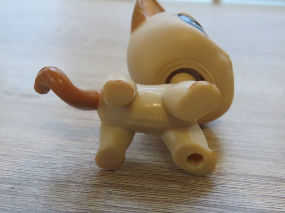 Littlest Pet Shop Shorthair CAT 1024 Caramel Swirl Blue Dot Eyes Kitty ...