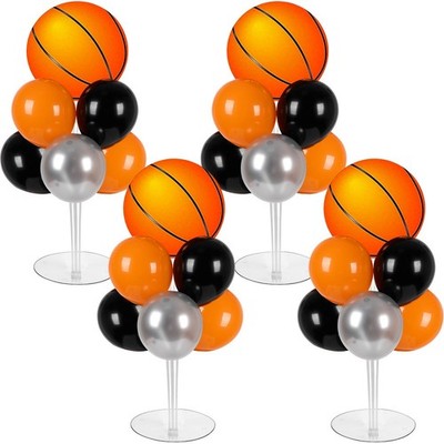4 Sets Basketball Party Balloons Stand Kit with Basketball Foil ...