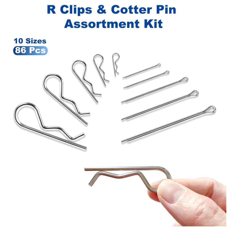 LBYNKY 86 PCS Cotter Pin Assortment Kit, 10 Sizes Stainless Steel ...