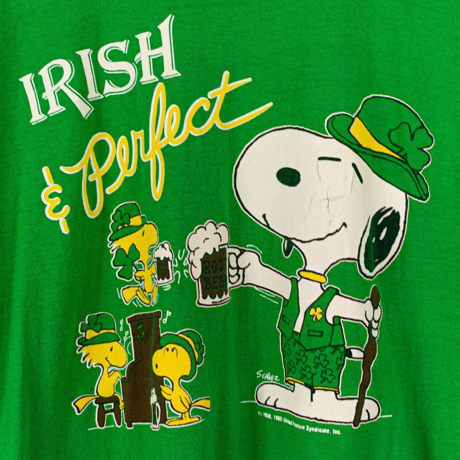 Schulz Peanuts Snoopy Woodstock Irish and Perfect T-S… - Gem