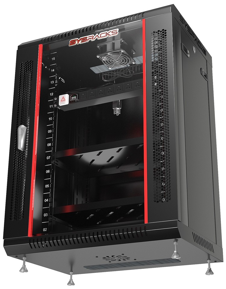 15U Sysracks Wall Mount IT Data Network Server Rack Cabinet Enclosure ...