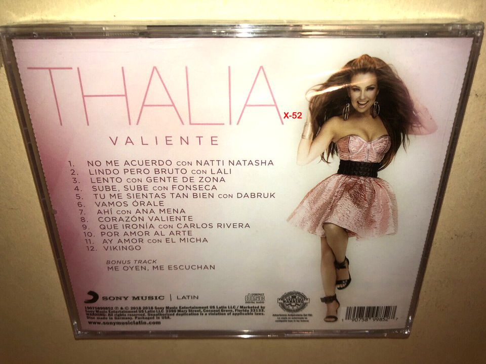 Thalia CD Valiente hit No Me Acuerdo Lento Natti Natasha Ana Mena Gente ...