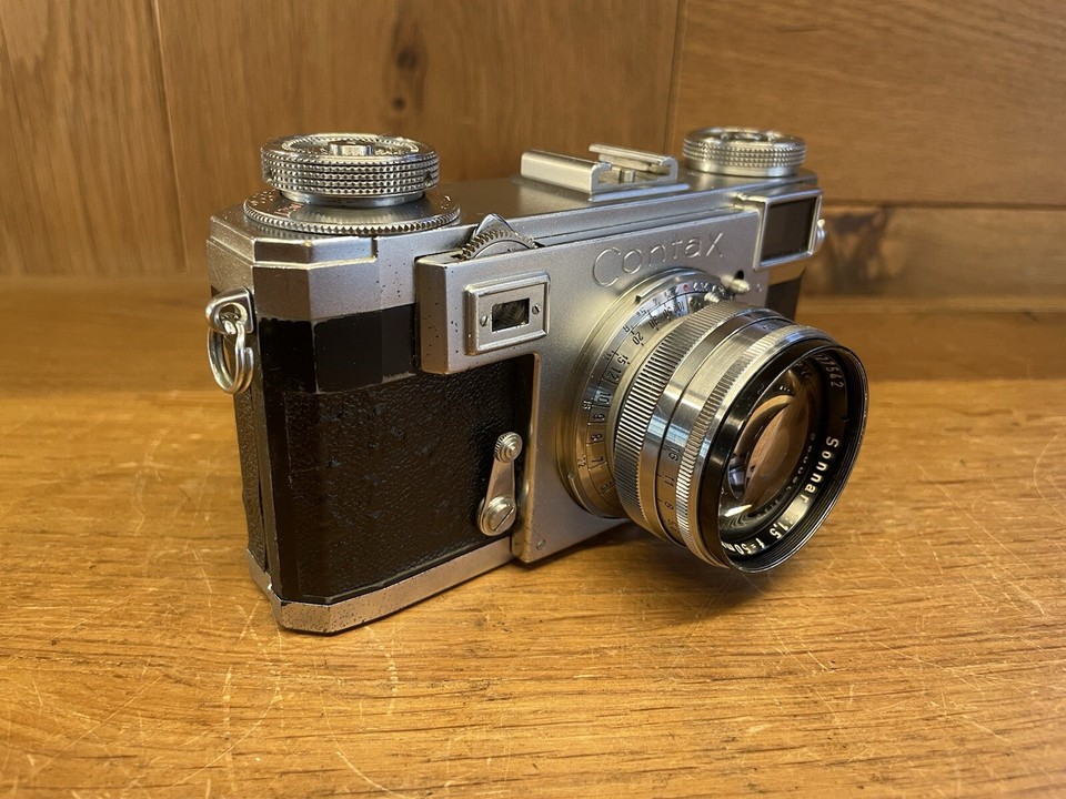 *Near Mint* Zeiss Ikon Contax IIa Color Dial Film Camera Opton Sonnar ...