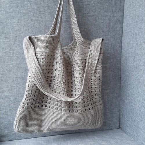 Women's handmade tote bag, gray color, made of linen, with lining | eBay