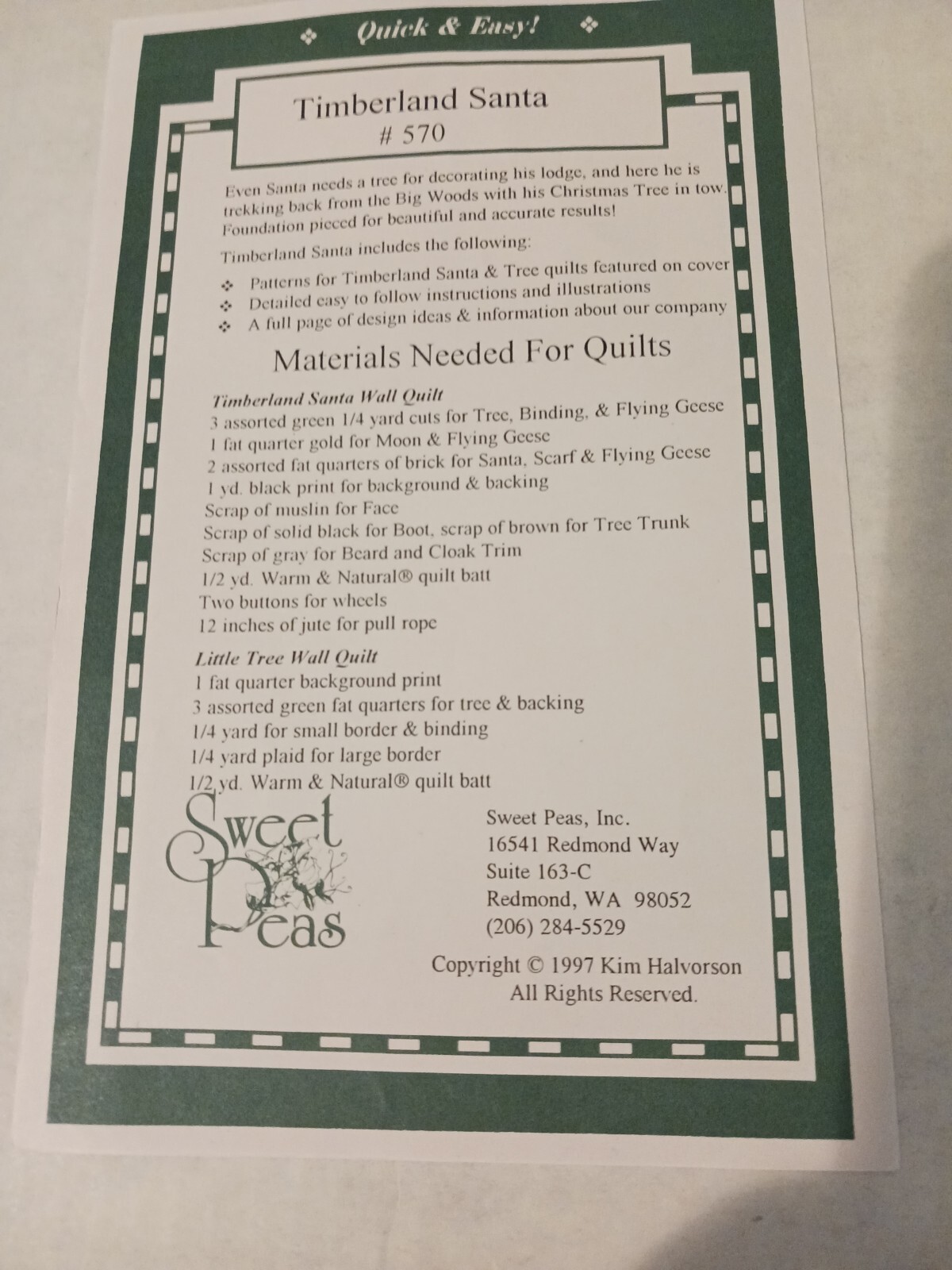 Timberland Santa foundation paper piecing wall quilt pattern Christmas ...