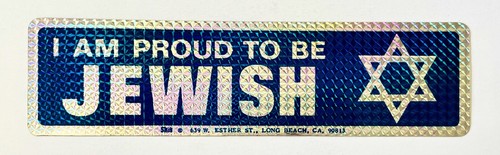 1970s Proud To Be Jewish Vintage Bumper Sticker Decal Retro David Star ...
