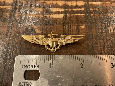 ORIGINAL VINTAGE USN 2” GEMSCO NAVAL AVIATOR PILOT WINGS, PB | eBay