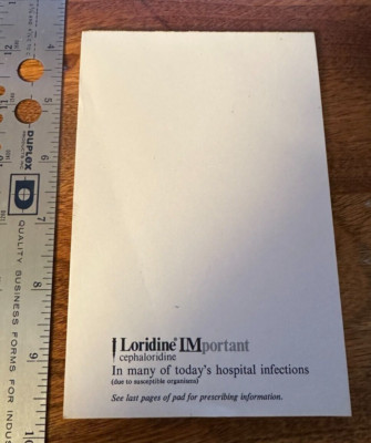 Loridine IM Medication Vintage Eli Lilly Promotional Pad for Doctors ...