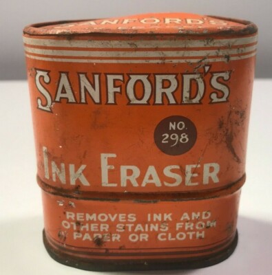 VINTAGE Sanford’s Ink Eraser Vintage Tin Can ADVERTISING | eBay