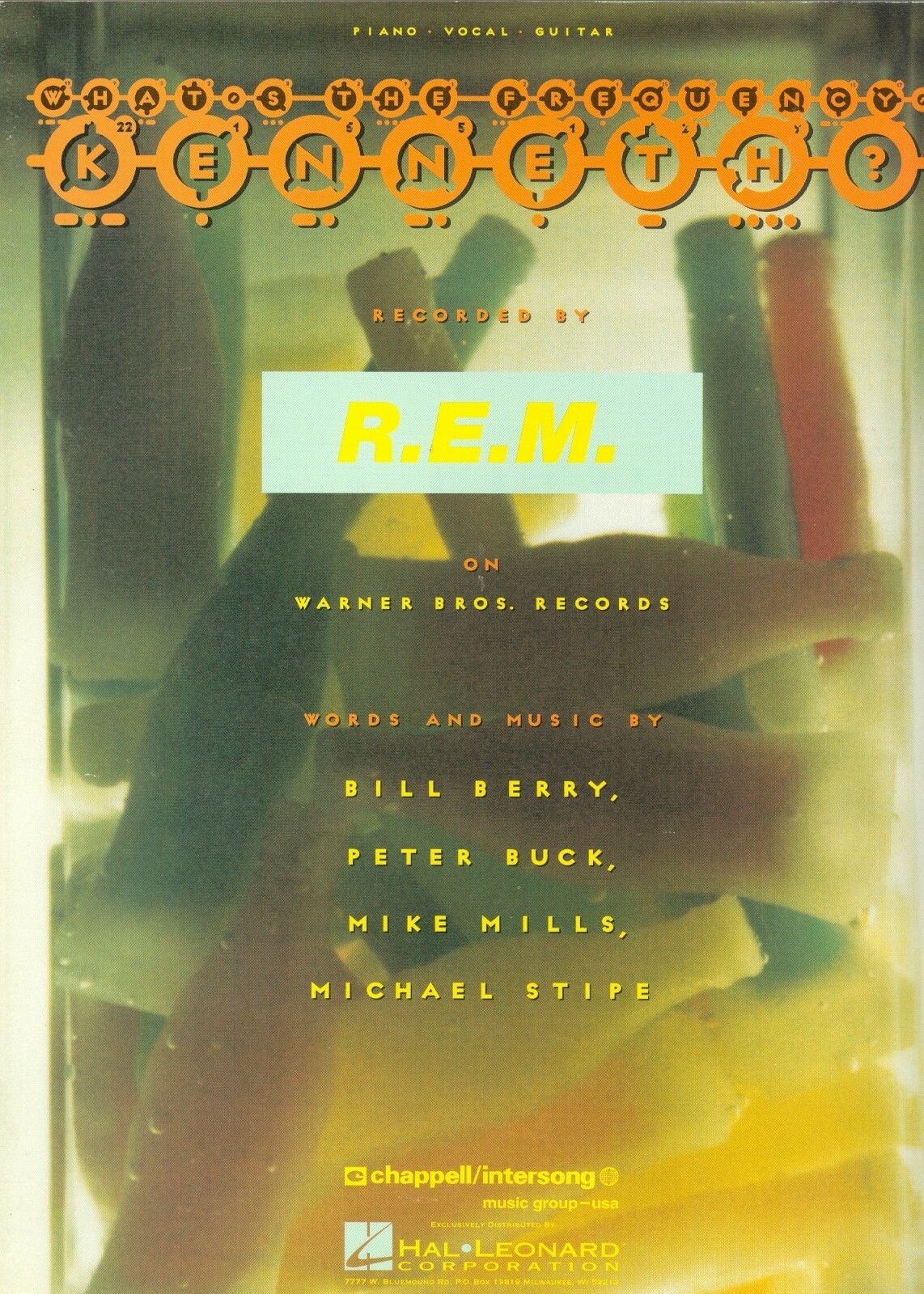 R.E.M. "What's The Frequency Kenneth" sheet music 1994 EXCELLENT ...