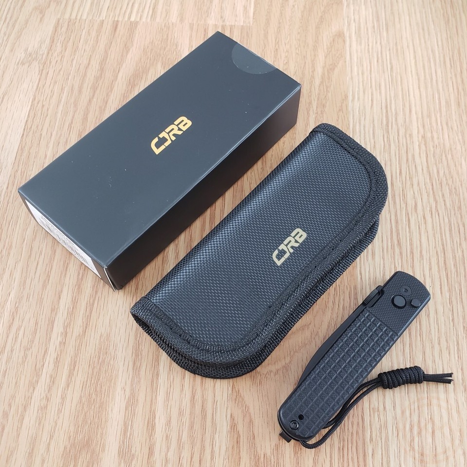 CJRB Locust Folding Knife 3.13" AR-RPM9 Steel Blade Black Textured G10 ...