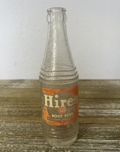 VINTAGE Hires Root Beer Soda 1950s Pop Glass Bottle 8 ounces ...