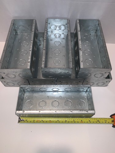 8) Raco Steel Masonry Boxes 5-Gang 2-1/2” Deep 1/2” & 3/4” *Value ...