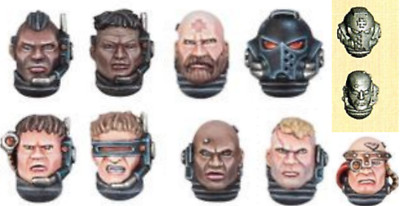 Black Templars Primaris Heads x11 Bundle - Space Marines Warhammer 40K ...